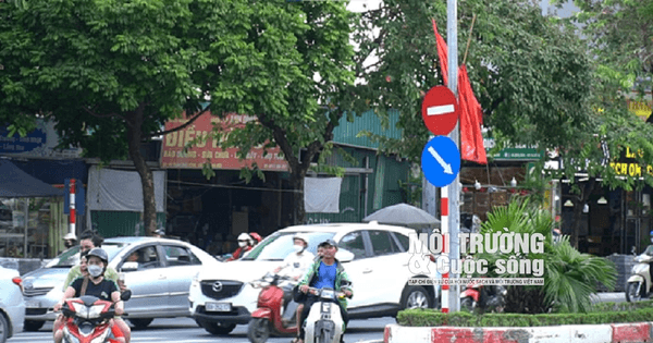 Các làn đường “chồng chéo lên nhau” tại ngã tư trên địa bàn quận Cầu Giấy